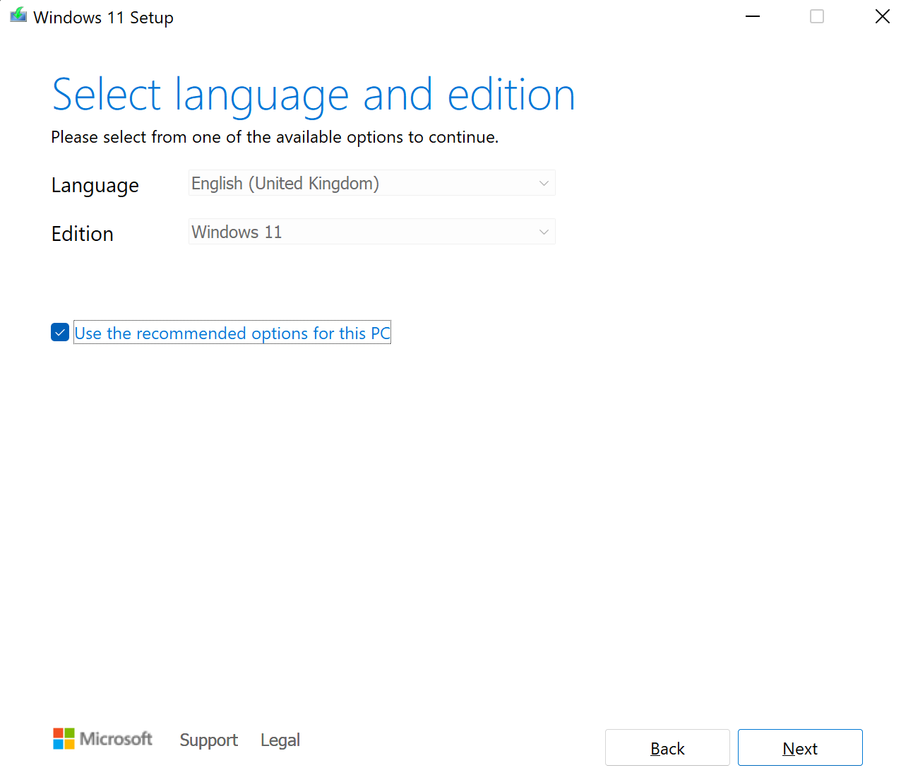 Create your windows 10 or 11 media on DVD or USB